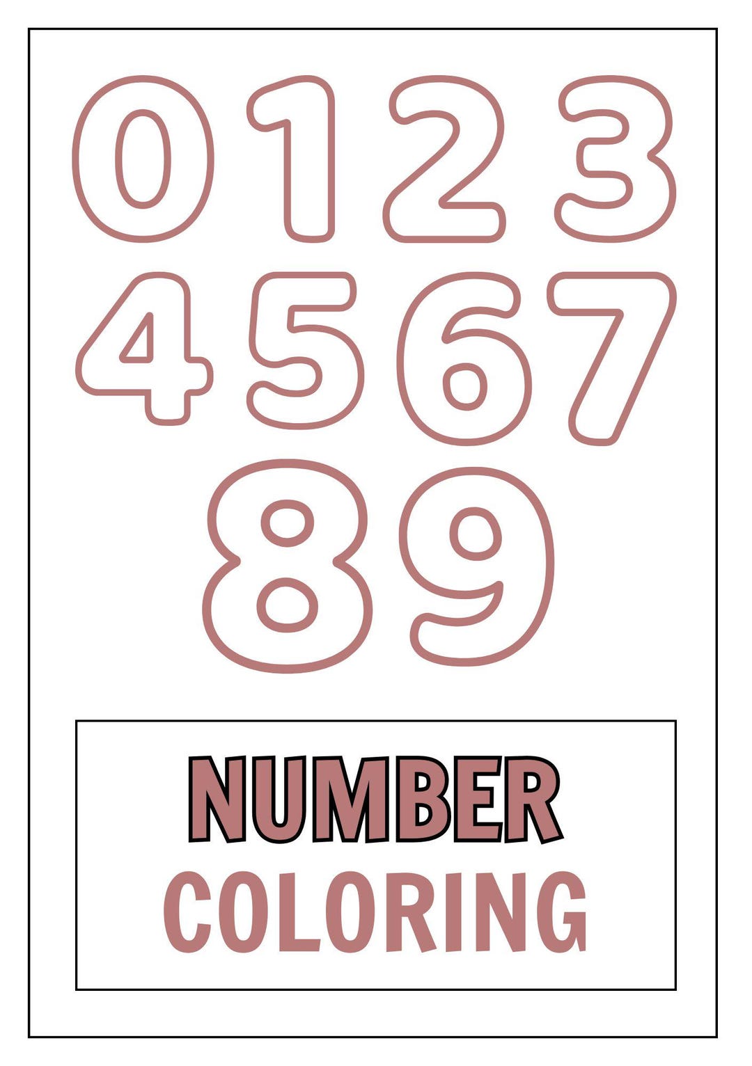 Tracing Numbers 0-9 Coloring Worksheet - Etsy