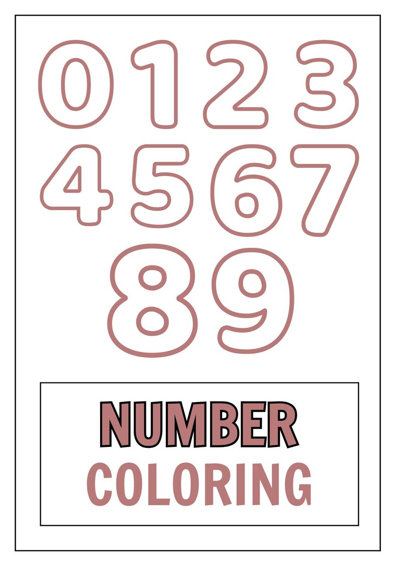 Tracing Numbers 0-9 Coloring Worksheet - Etsy