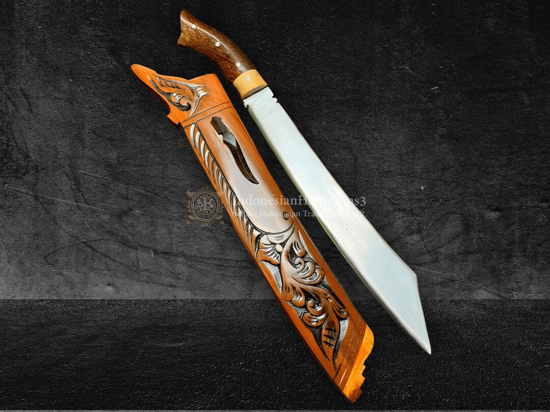 Indonesian Pattimura Machete Batik Wood Carving, Asian Hero Machete ...