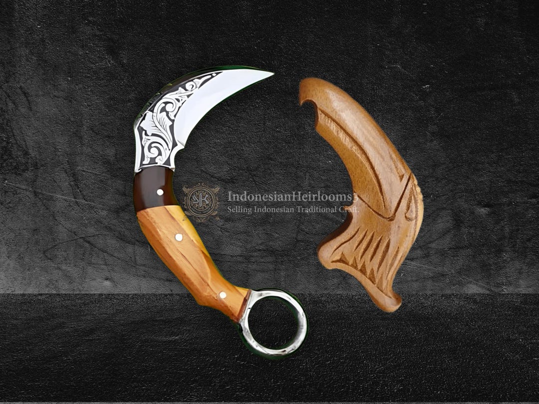 Traditional Knife Art Karambit Silat Ethnic Wood Carving Eagle Motif - Etsy