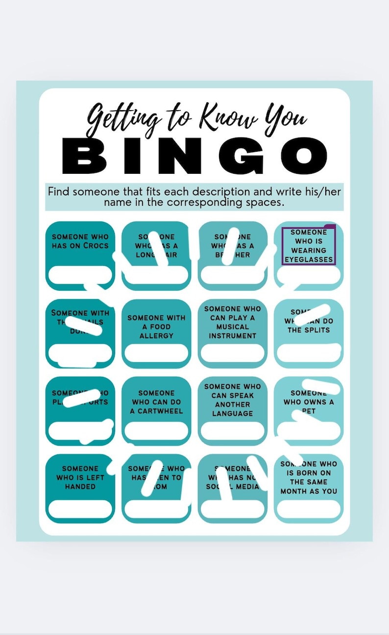 Getting to Know You Bingo - Etsy