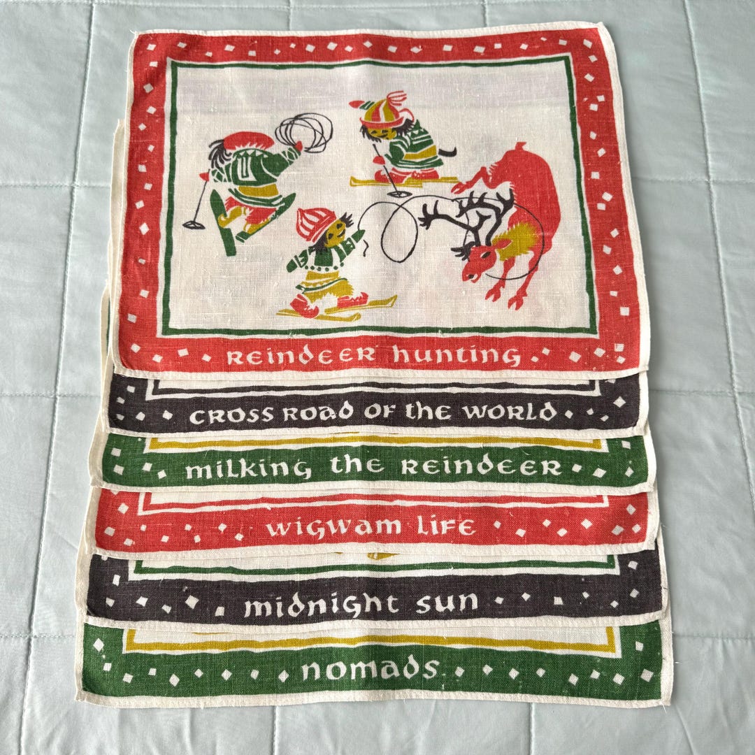 Vintage Scandinavian SAS Airlines Placemat Tray Covers - Set of 6 1960 ...