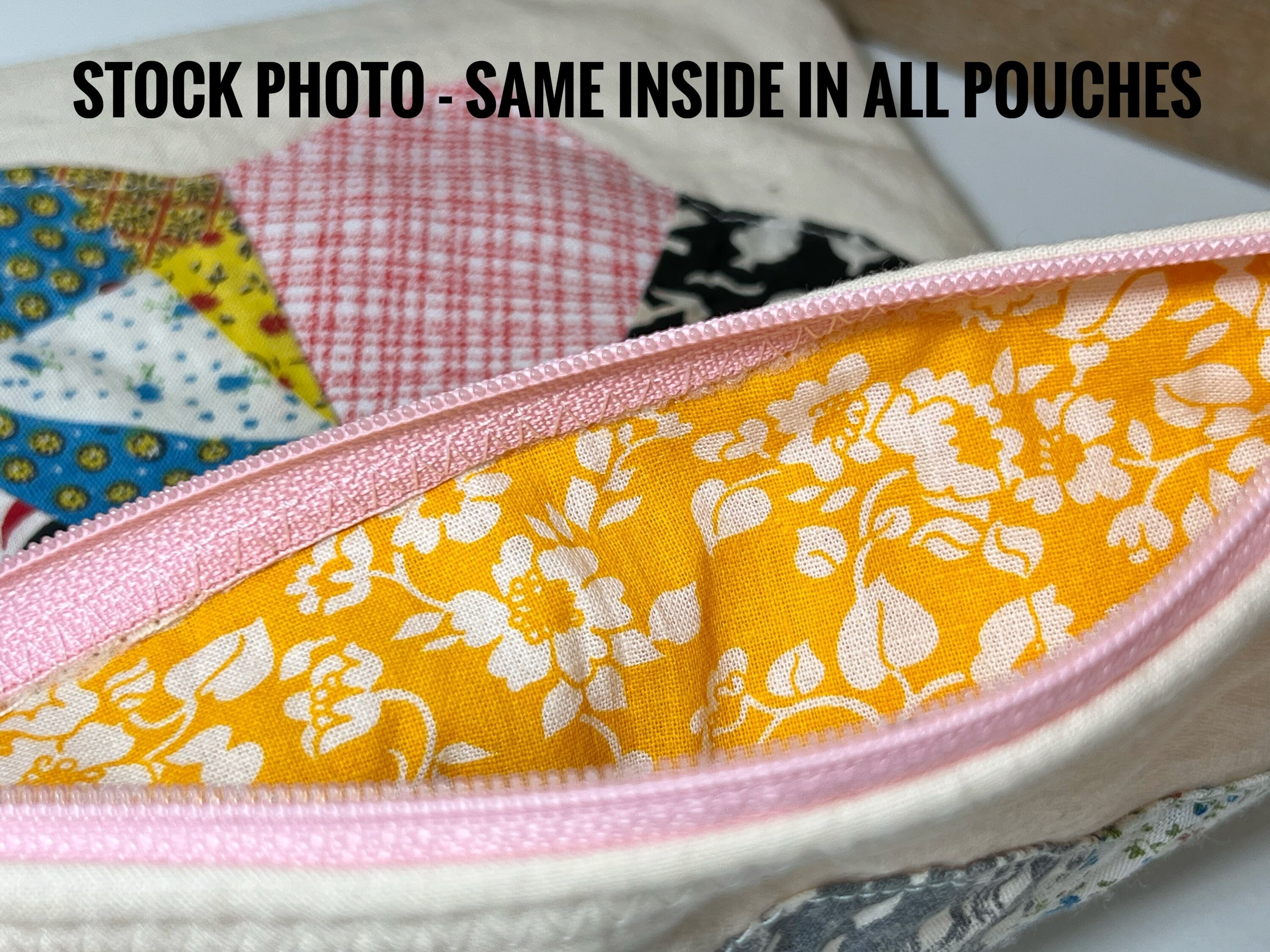 Large Vintage Quilt Block Zippered Pouch / Dresden Plate Quilt Block ...