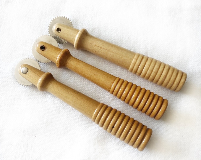 Vintage Sewing Pattern Tracing Wheels / Vintage Wood Sewing Tools ...
