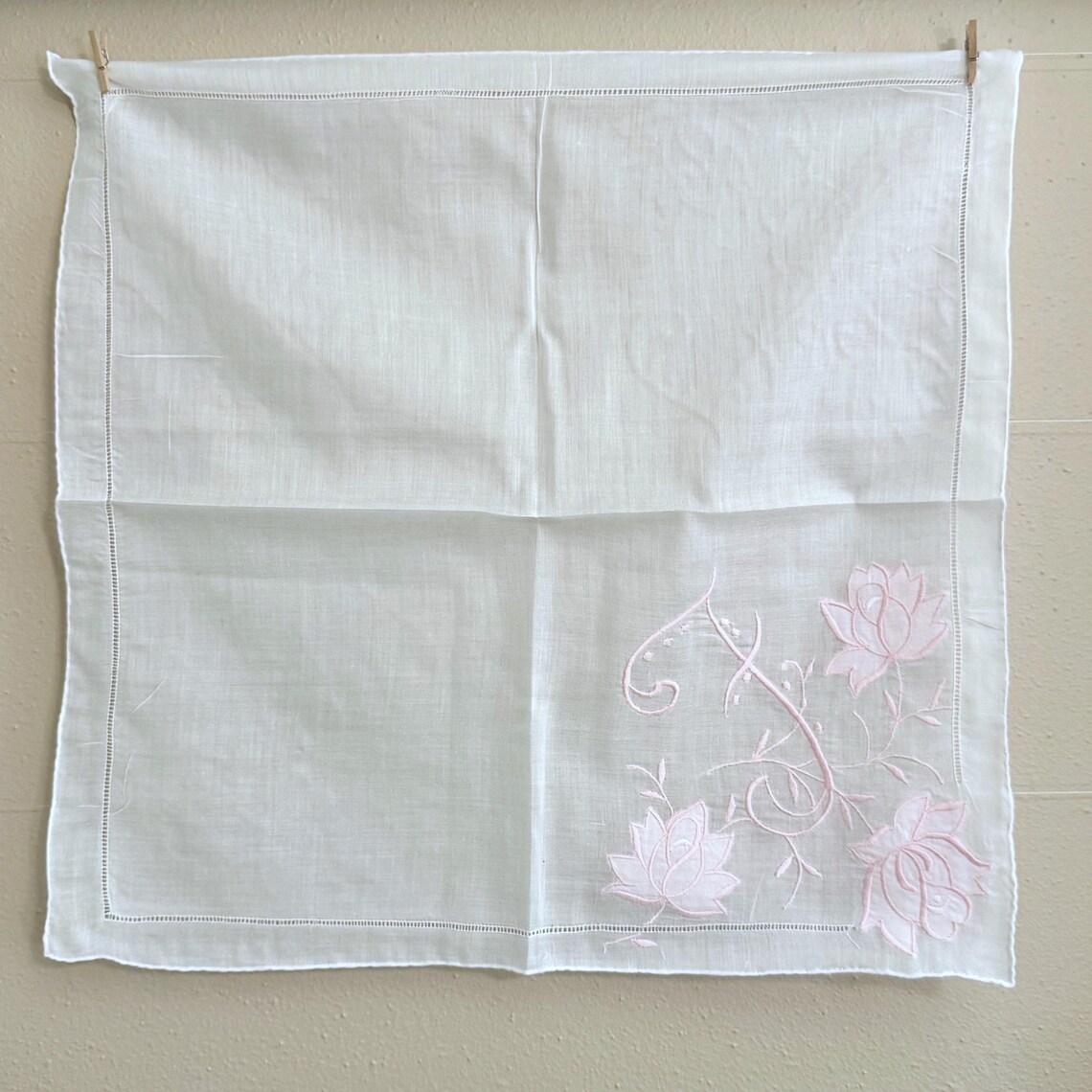 Pink F Vintage Monogrammed Hankie / Pink Monogrammed F Wedding ...