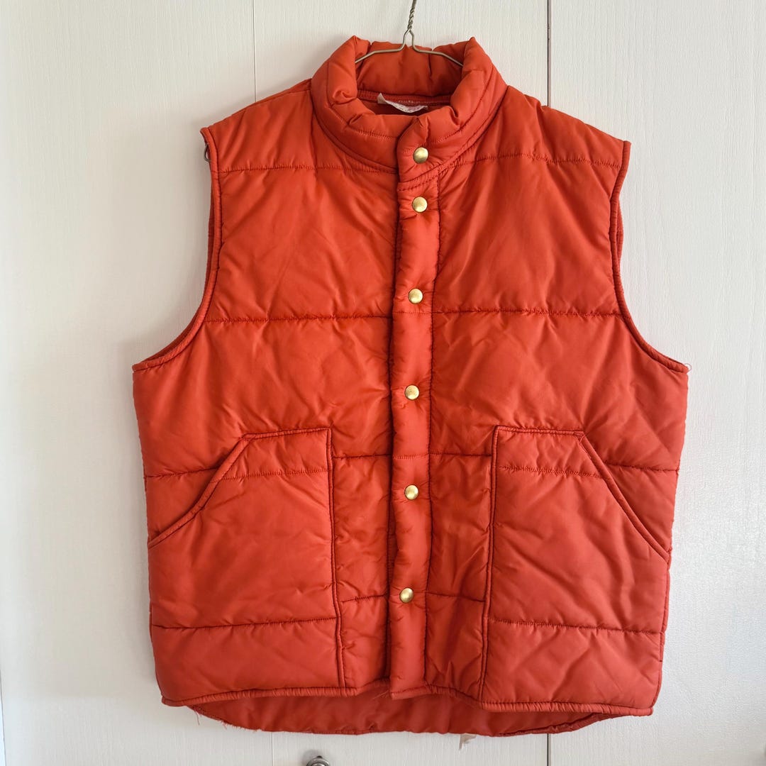 Vintage King Louie Pro Fit Puffer Vest / Vintage Orange Puffer Vest ...