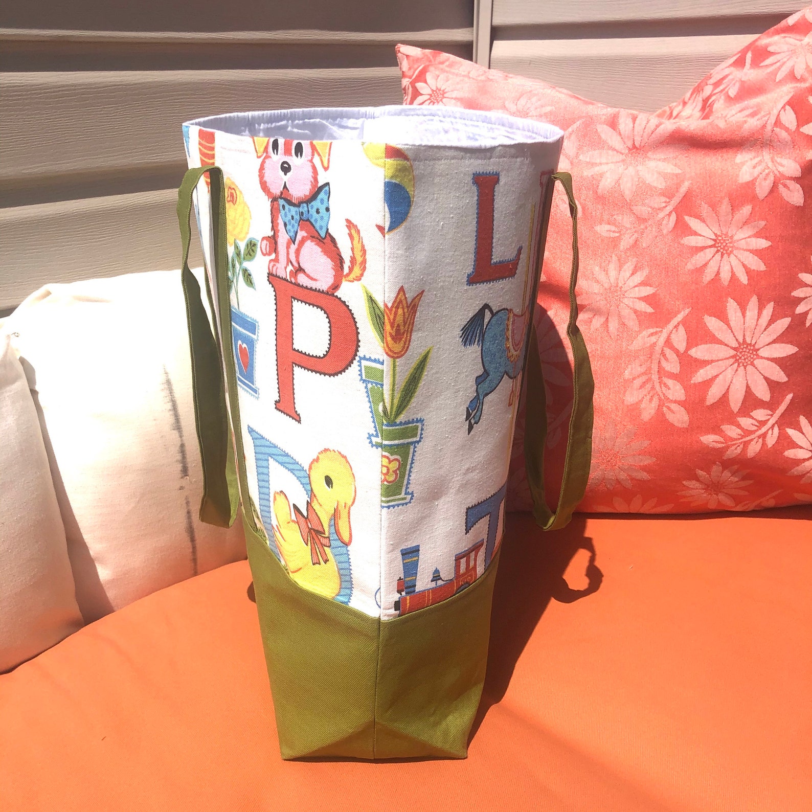 ABC Childrens Fabric Tote Bag / Large Shopping Tote Bag / - Etsy