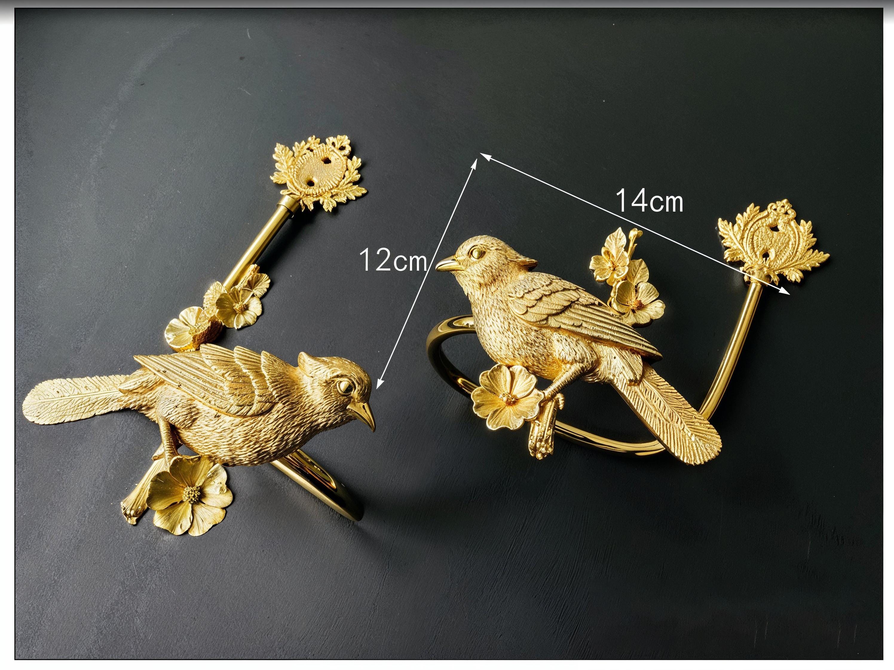 Bird Brass Curtain Hooks, Brass Hooks, Curtain Tie Straps, Curtain ...