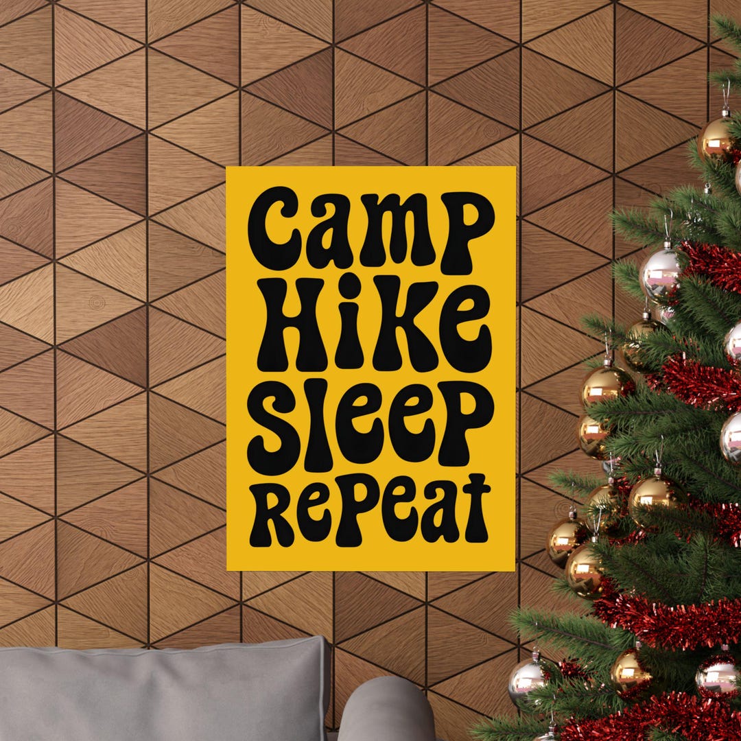 Vertical Camp Poster, Matte Wall Art for Hiking and Camping Enthusiasts ...