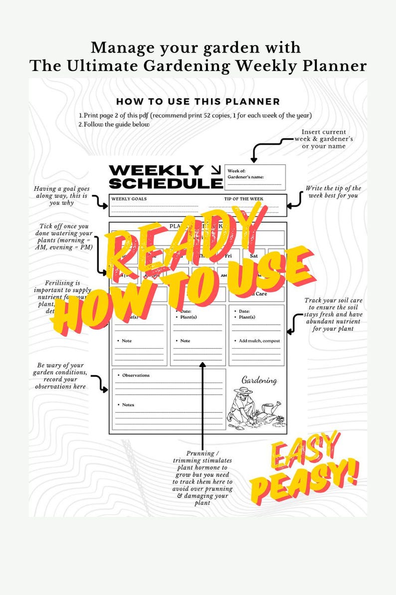 Ultimate Gardener's Weekly Planner With Free 52 Gardening Tips ...