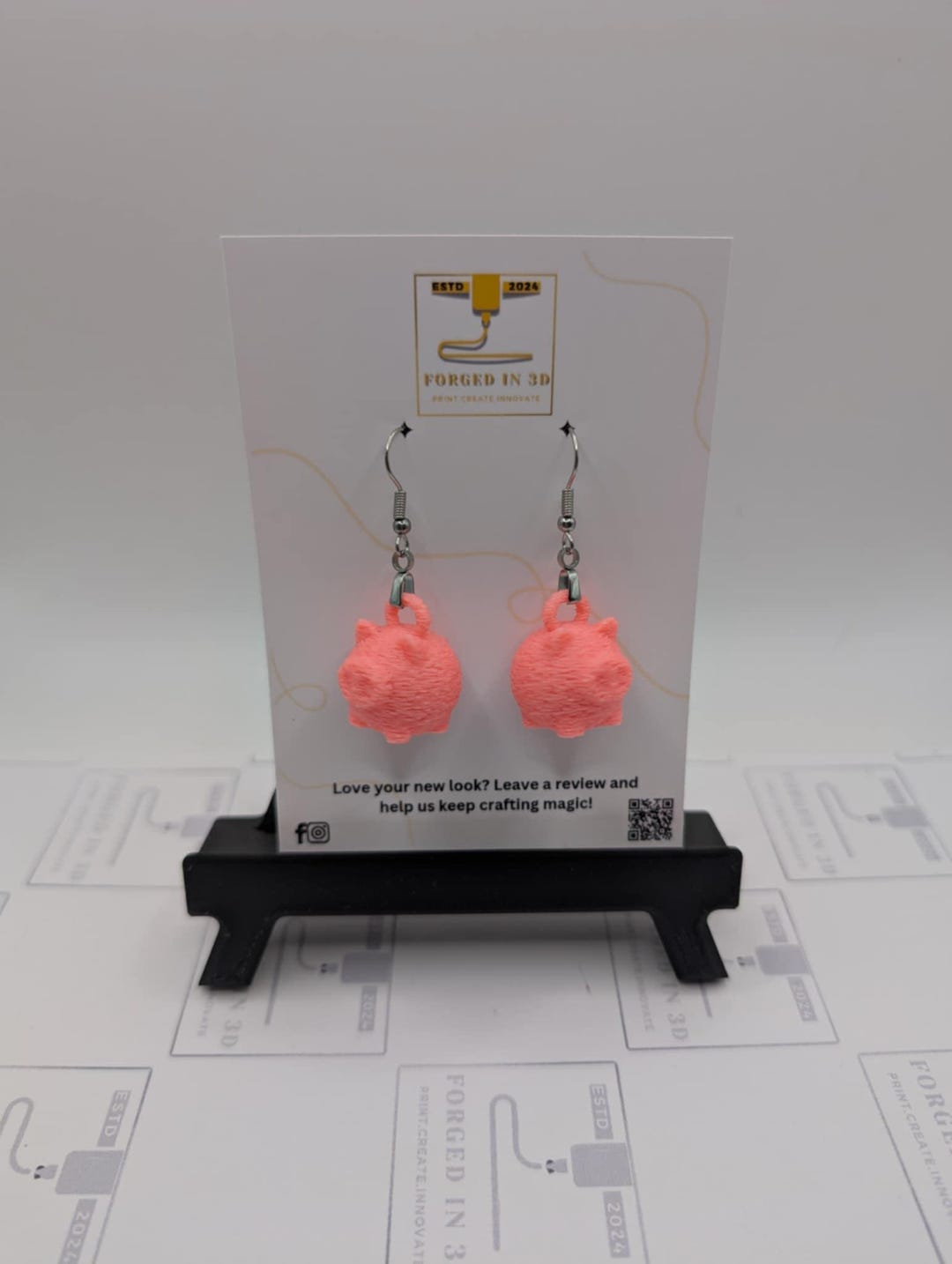 Snout & About 3D Printed Pig Earrings | Glow in the Dark | Custom ...