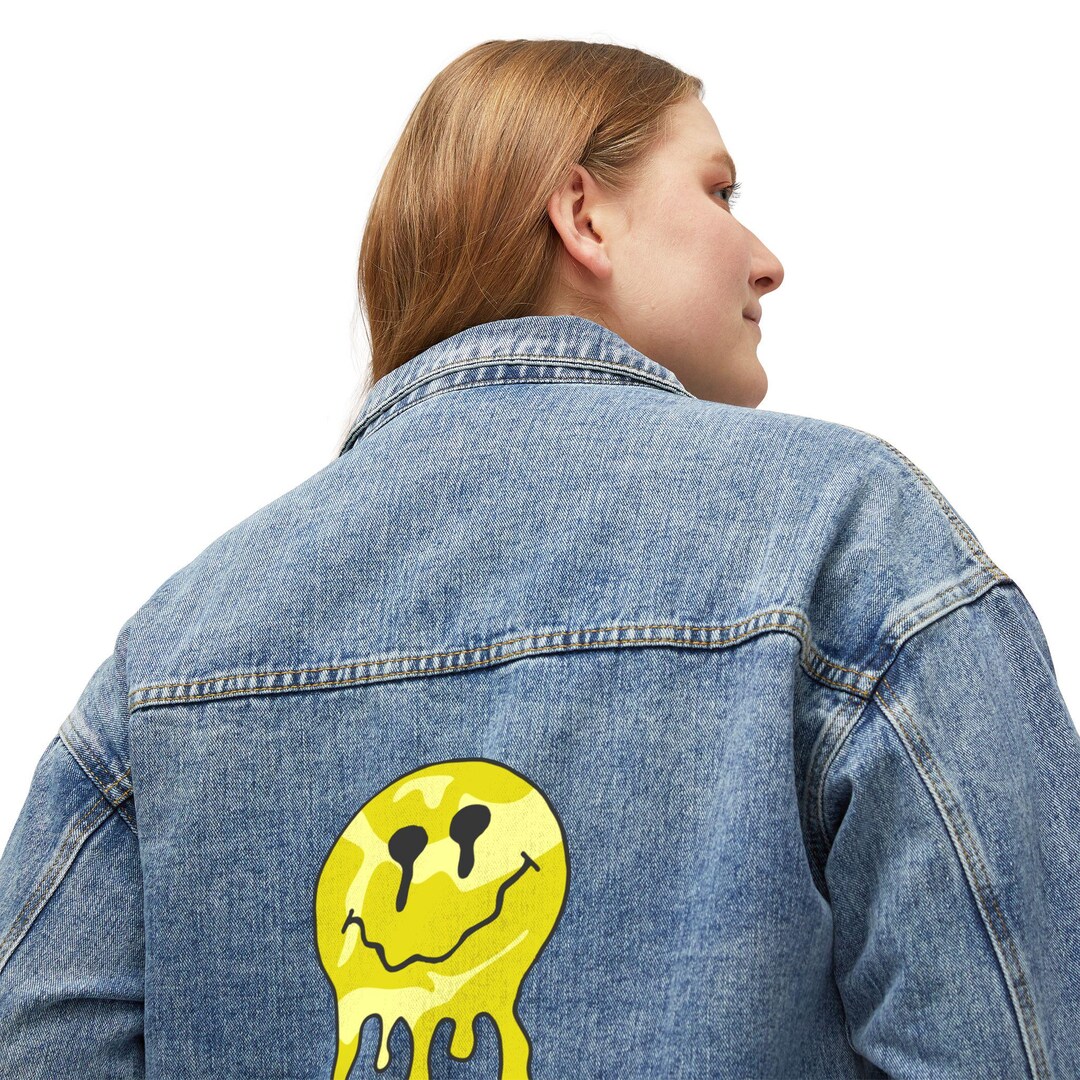 Smiley Face Denim Jacket | Trendy Women's Outerwear, Vintage Style ...