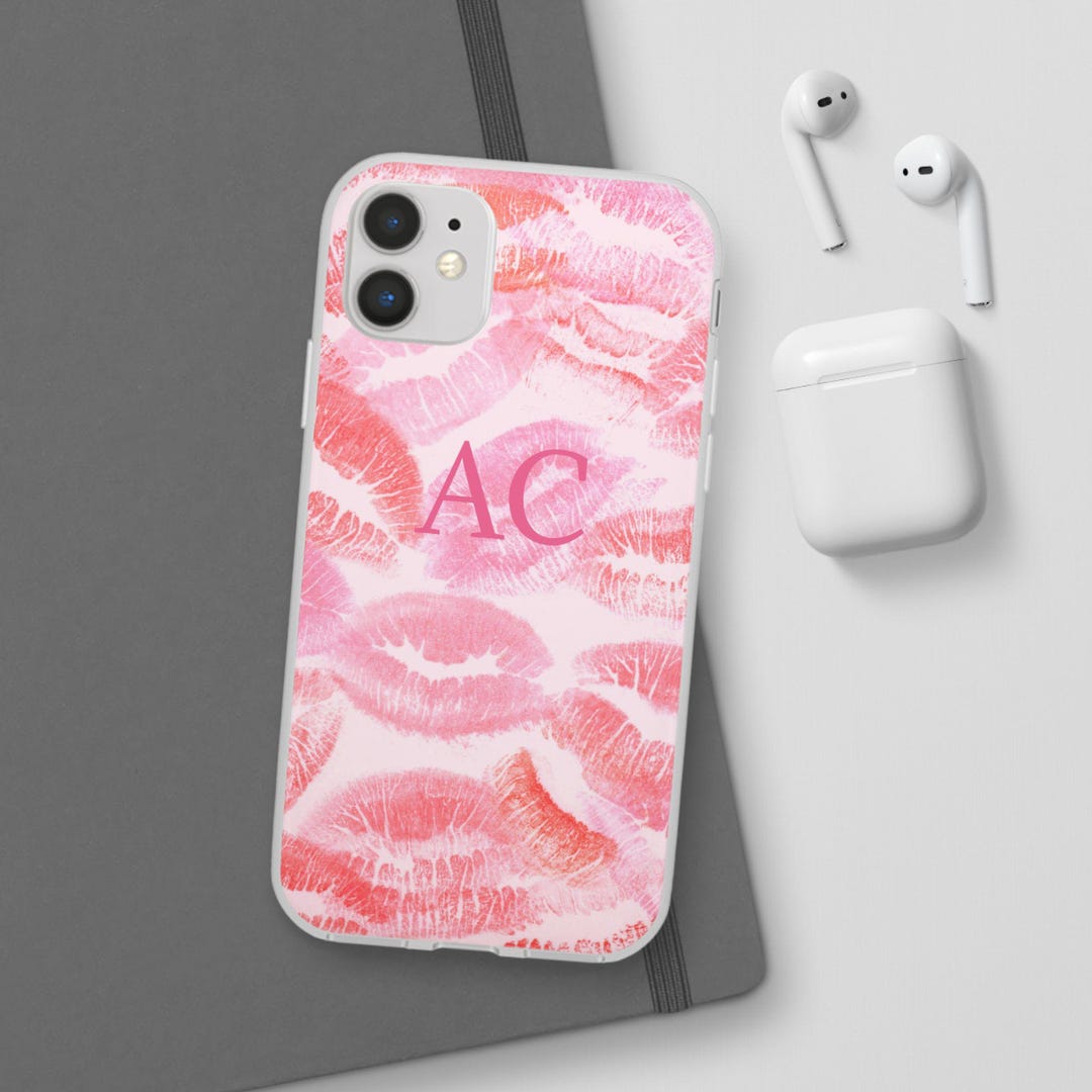 Personalised Lipstick Kiss Mark Phone Case, Aesthetic Trendy, Cute ...