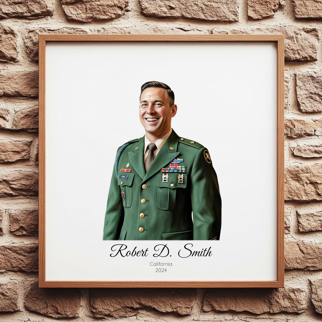 Custom Soldier Realistic Portrait From Photo, Personalized Soldier ...