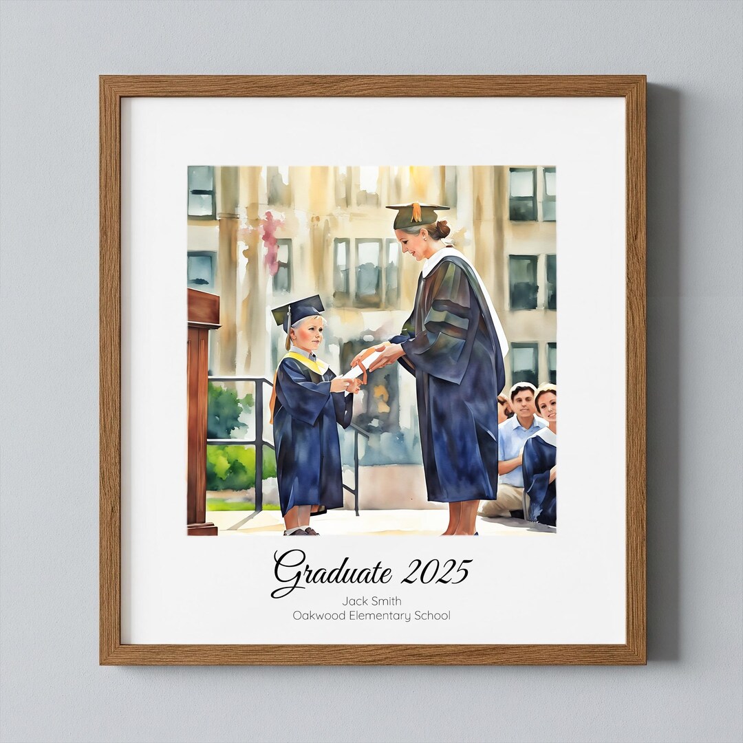 Custom Graduation Watercolor Painting From Photo, Personalized ...