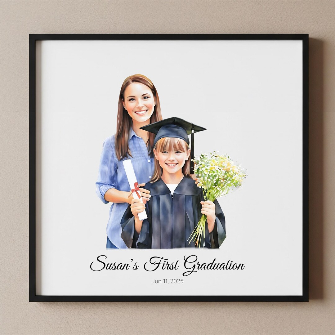 Custom Graduation Watercolor Painting From Photo, Personalized ...