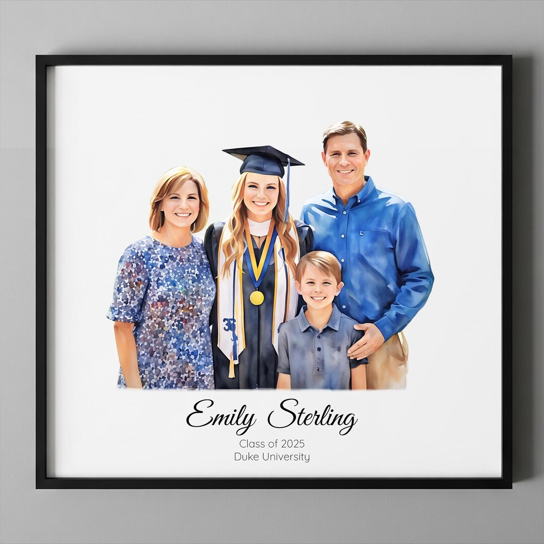 Custom Graduation Watercolor Painting From Photo, Personalized ...