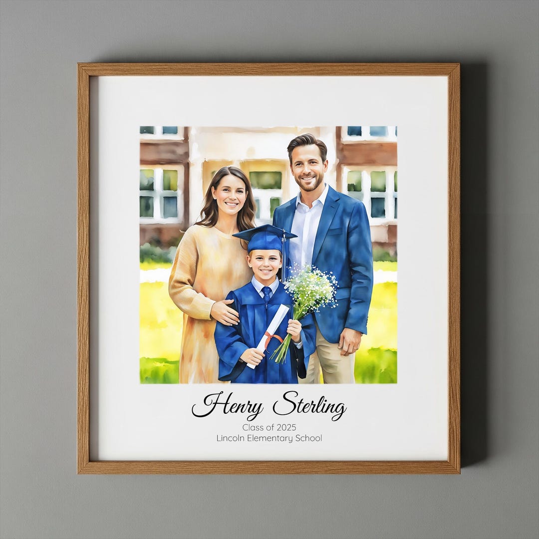 Custom Graduation Watercolor Painting From Photo, Personalized ...