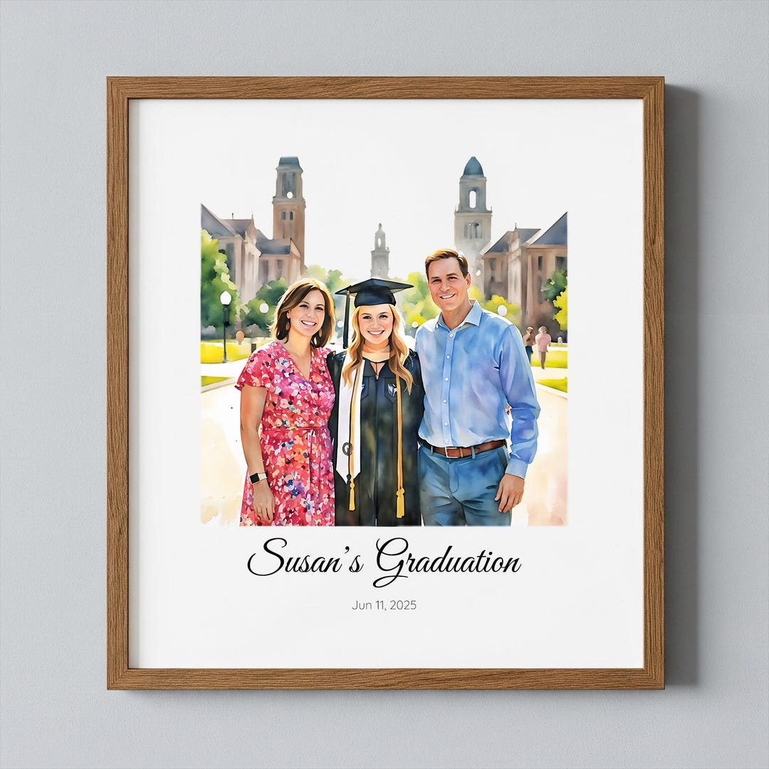 Custom Graduation Watercolor Painting From Photo, Personalized ...