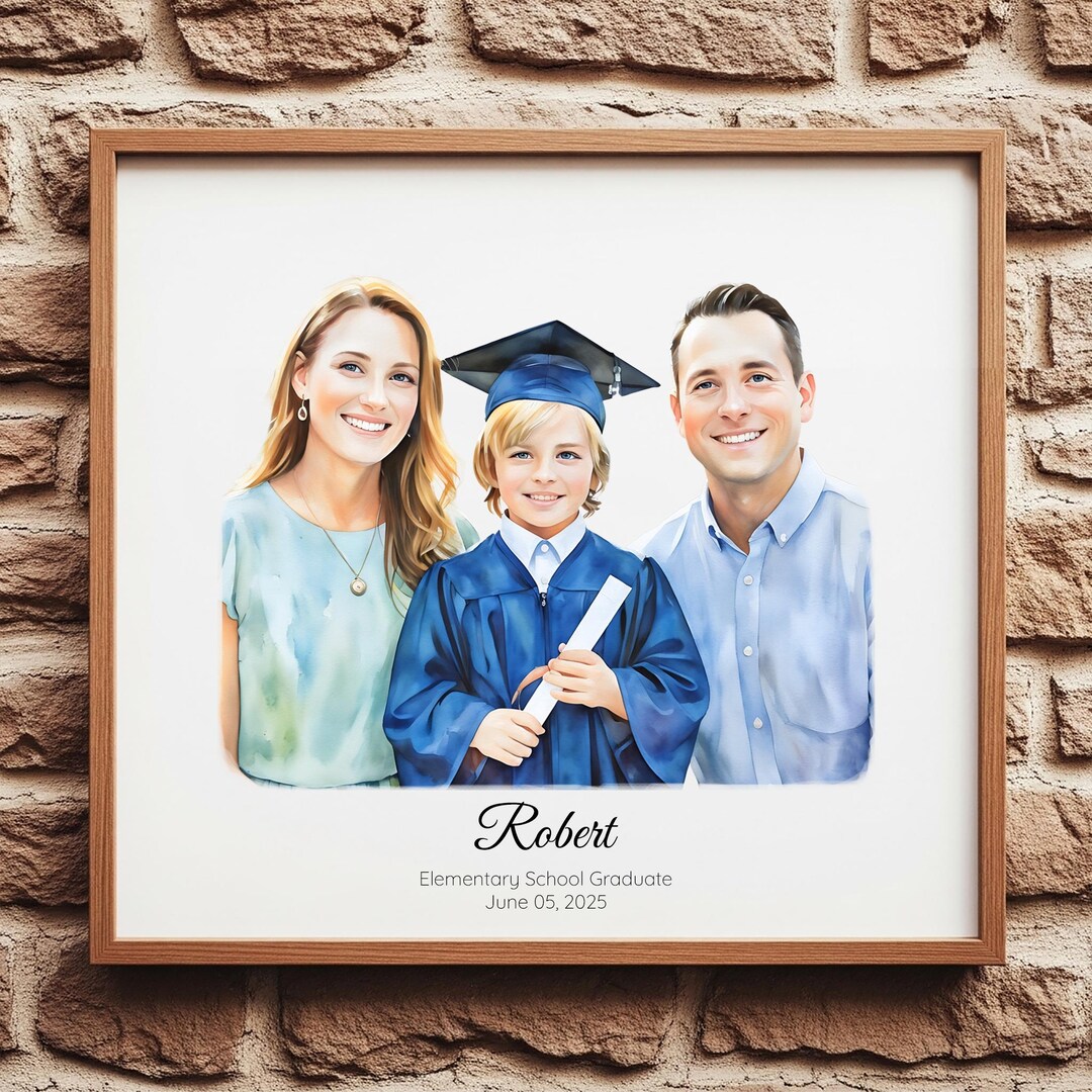 Custom Graduation Watercolor Painting From Photo, Personalized ...