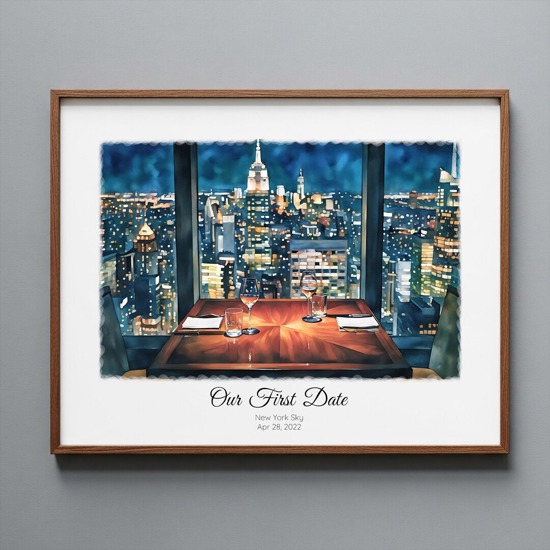 Custom First Date Location Watercolor Painting From Photo, Personalized ...