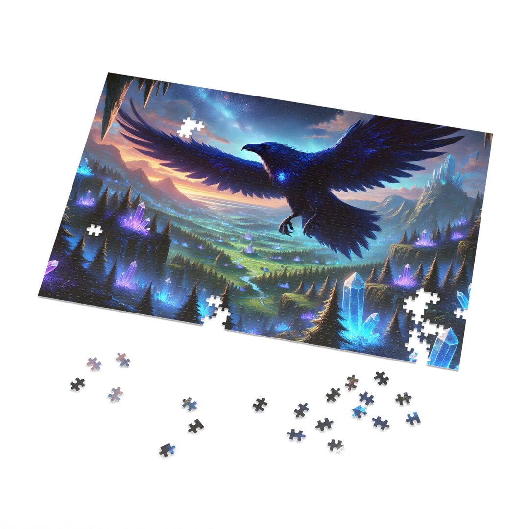 Fantasy Midnight Giant Raven Jigsaw Puzzle With Tin Beautifully Crafted ...