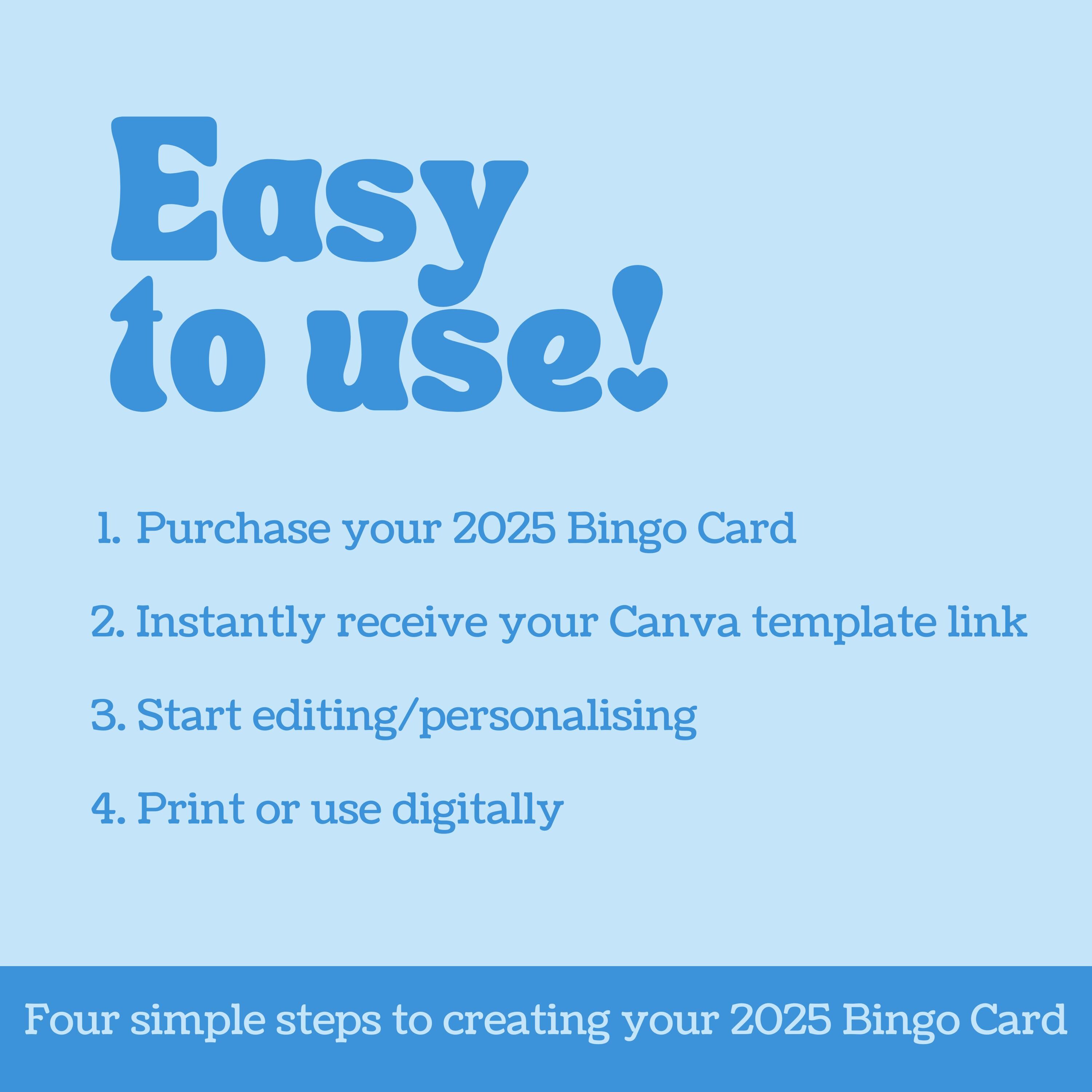 2025 Bingo Card - Goal Setting New Years Resolution Printable Activity ...