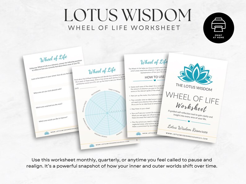 Wheel of Life Printable Worksheet | Self-reflection & Goal Setting ...