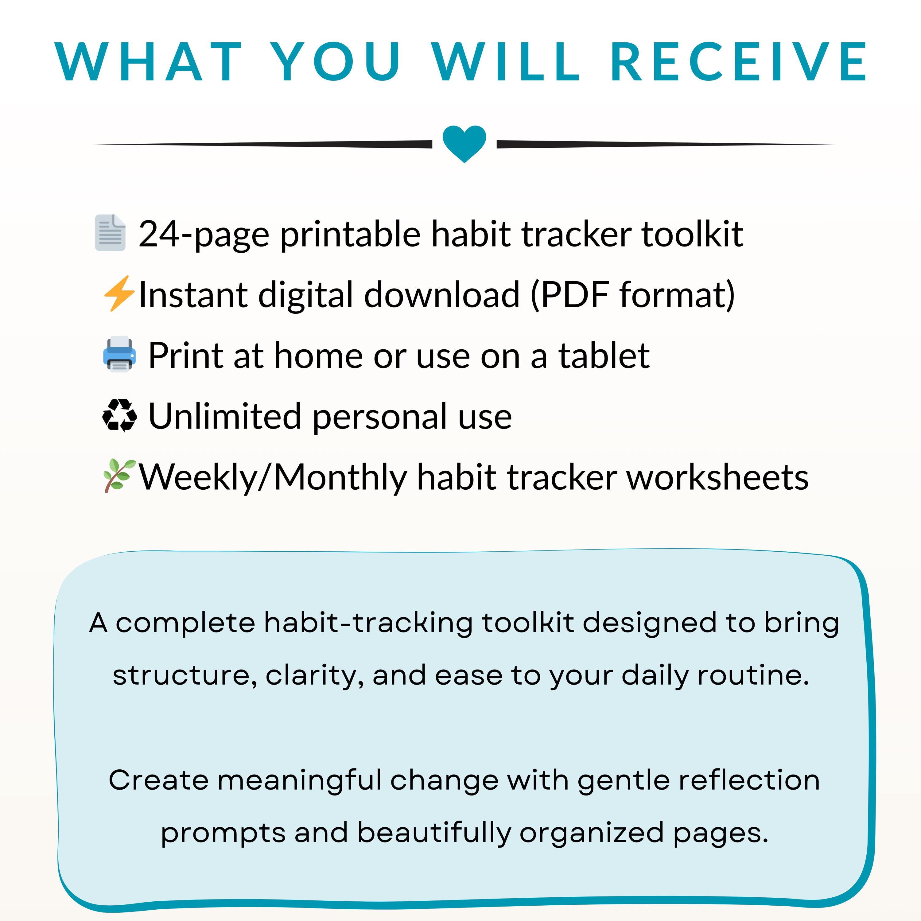 Habit Tracker Printable | Daily, Weekly & Monthly | Mindful Routine ...