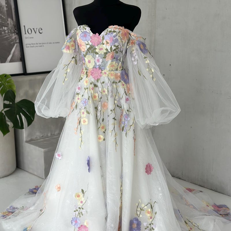 Colorful Wedding Dress - Etsy UK