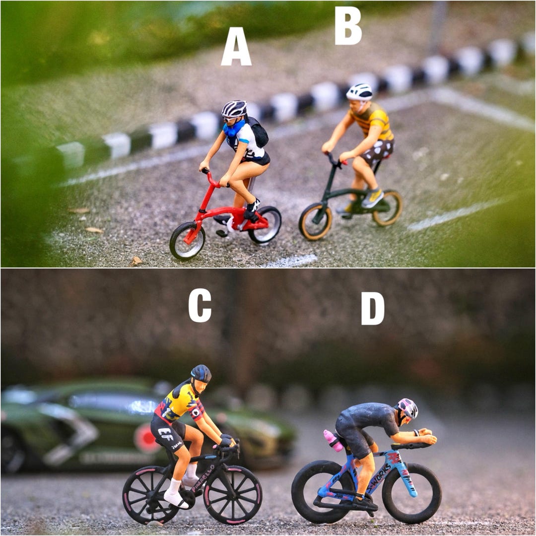 Miniature Figure Roadbike and Relax Bike Scale 1/64 or 1/87 for Diecast ...