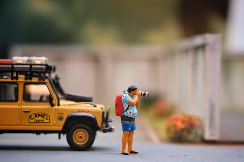 Miniature Figure JDM Photographer Style Scale 1/64 or 1/87 for Diecast ...