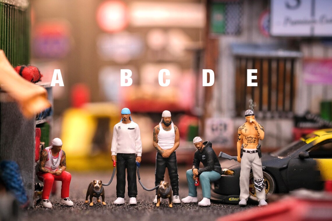 Miniature Figure Street Gangster Scale 1/64 or 1/87 for Diecast and ...