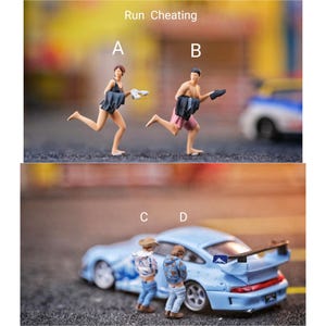 Miniature Figure Running Cheating and Kids Pee Scale 1/64 or 1/87 for ...