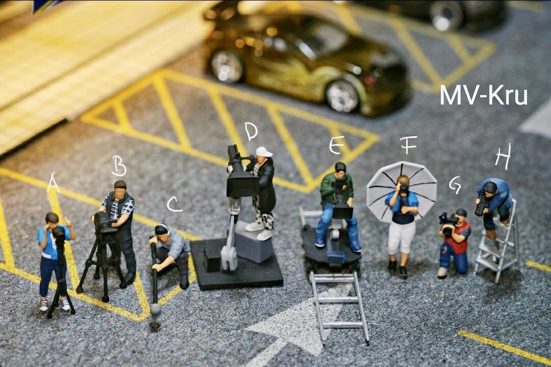 Miniature Figure Movie Crew Scale 1/64 or 1/87 for Diecast and Diorama ...
