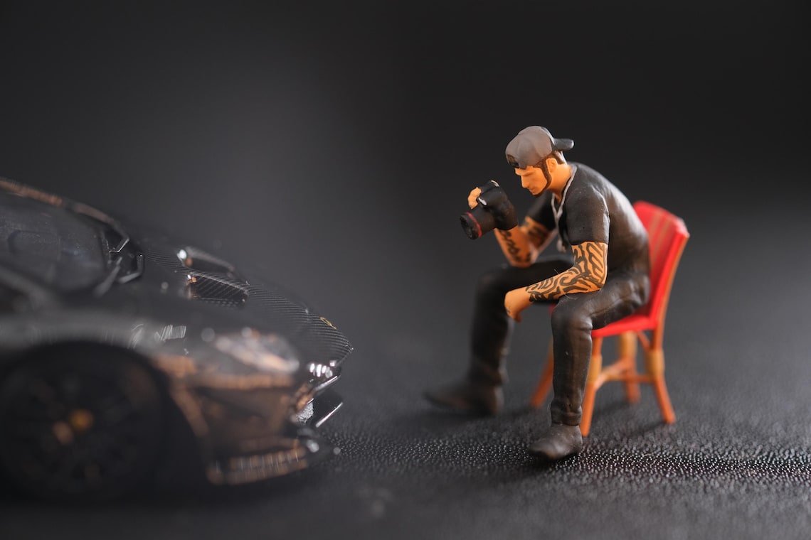 Miniature Figure JDM Photographer Style Scale 1/64 or 1/87 for Diecast ...