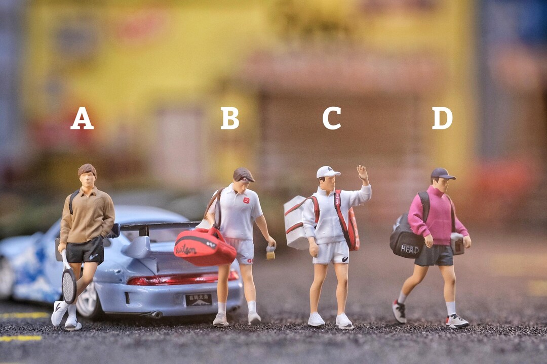 Miniature Figure Tennis Player Scale 1/64 or 1/87 for Diecast and ...