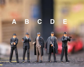 Miniature Figure Street Gangster Scale 1/64 or 1/87 for Diecast and ...