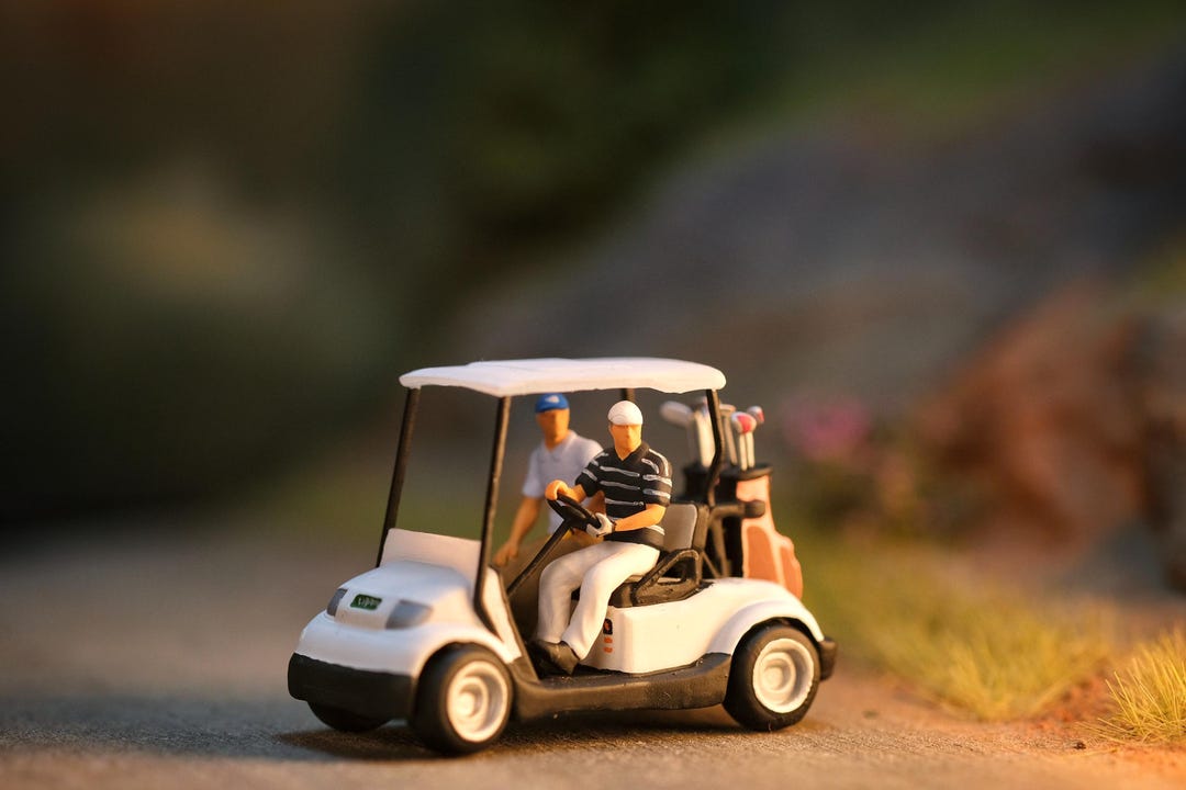 Miniature Figure Golf Car Set Scale 1/64 or 1/87 for Diecast and ...