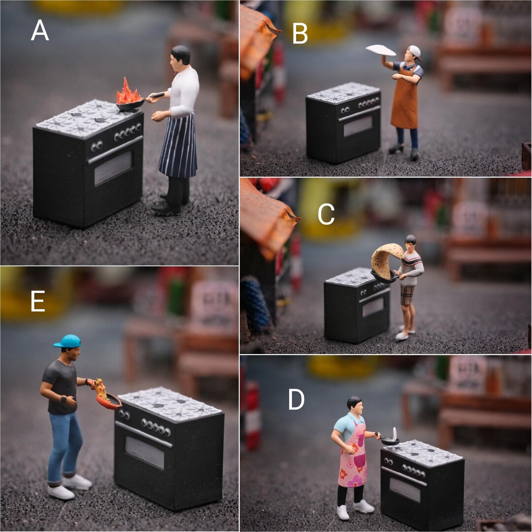 Miniature Figure Cooking Style Scale 1/64 or 1/87 for Diecast and ...