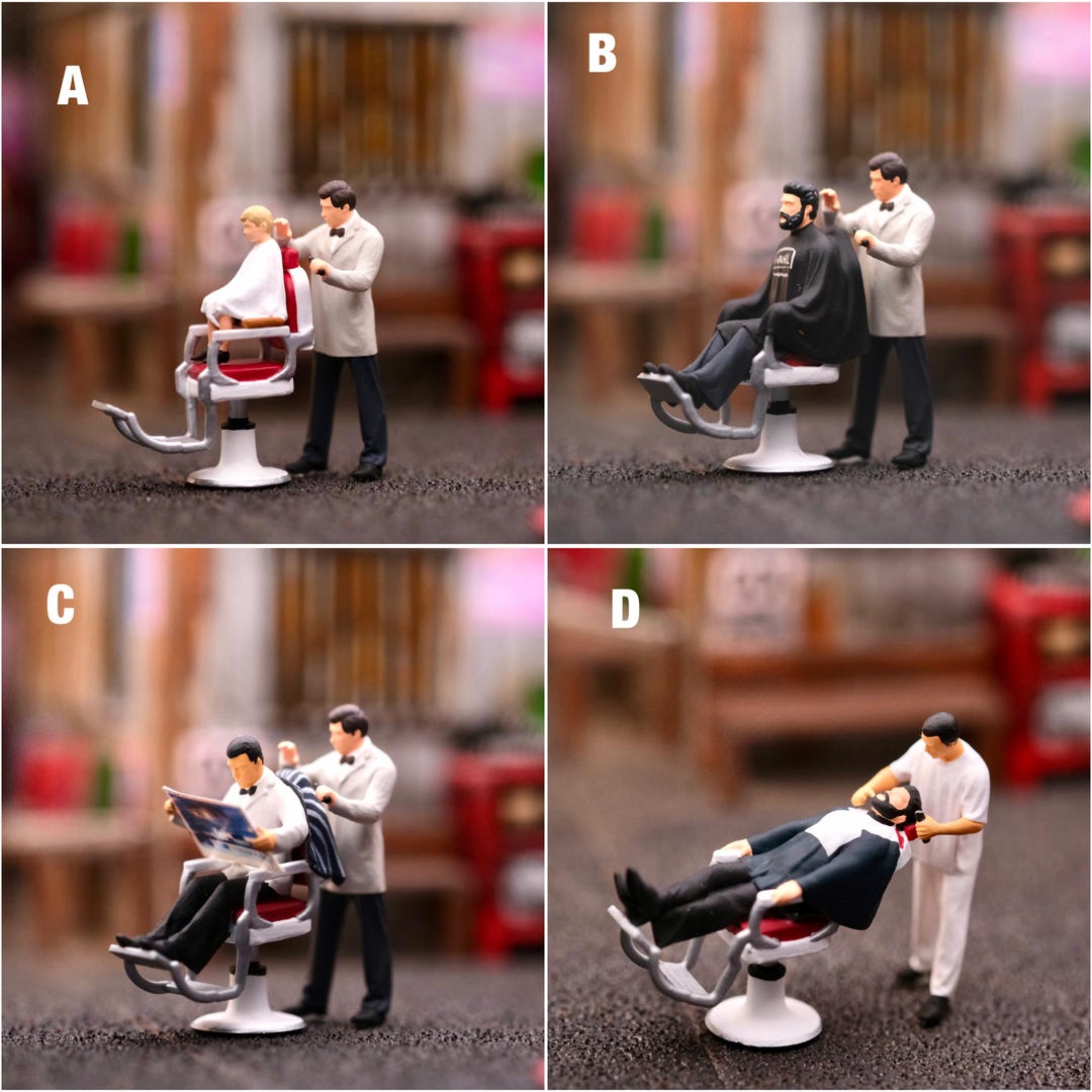Miniature Figure Barbershop V1 Scale 1/64 or 1/87 for Diecast and ...