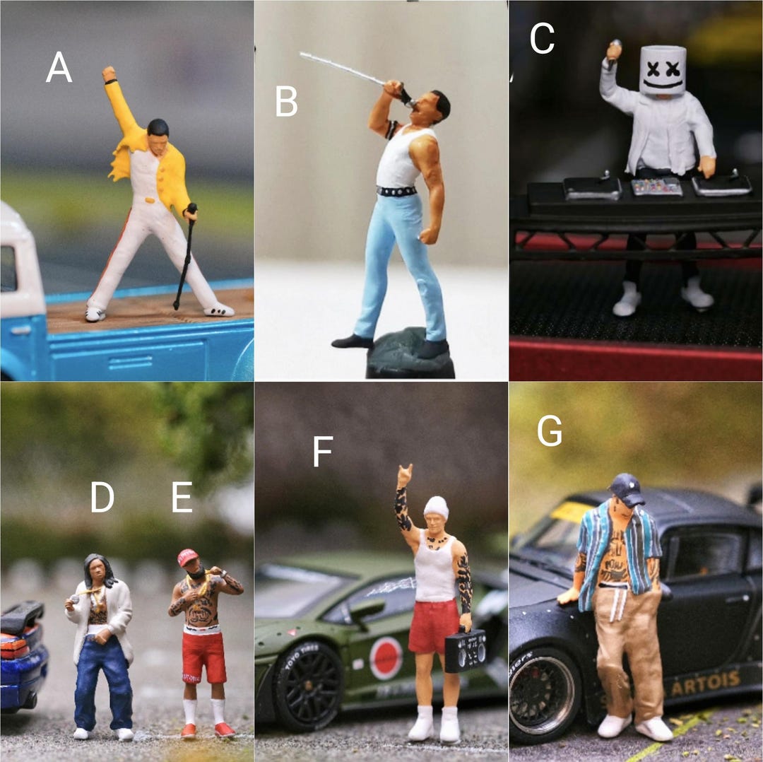 Miniature Figure Cosplay Singer and Rapper Scale 1/64 or 1/87 for ...