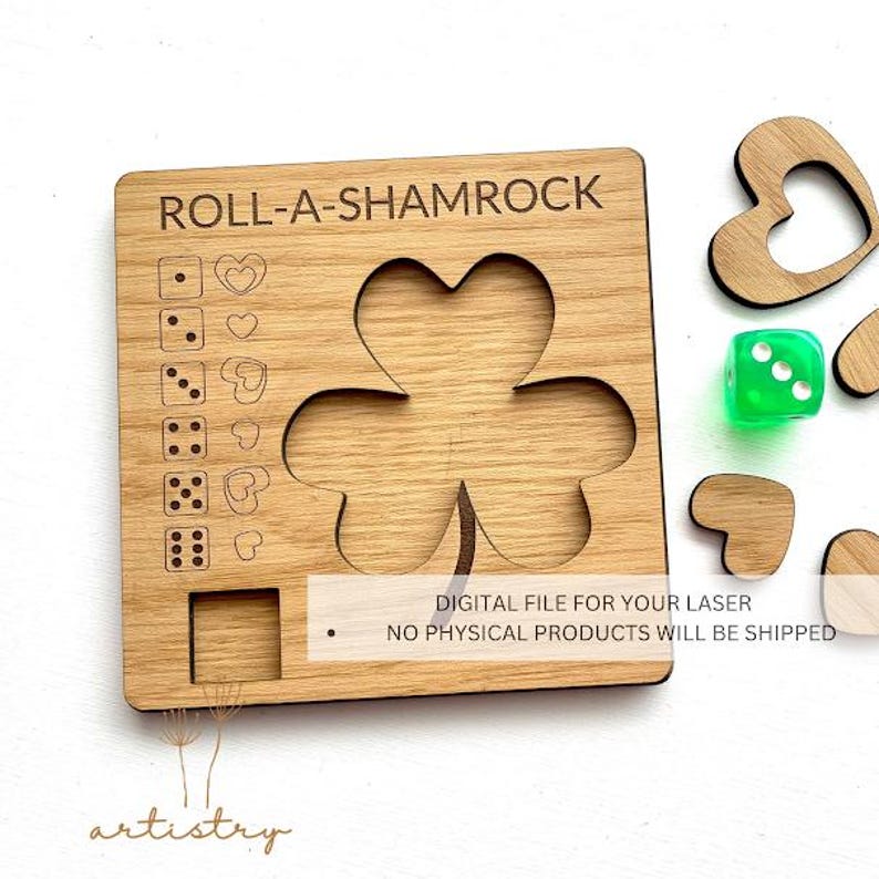 Roll-a-shamrock SVG Laser Game File - Etsy