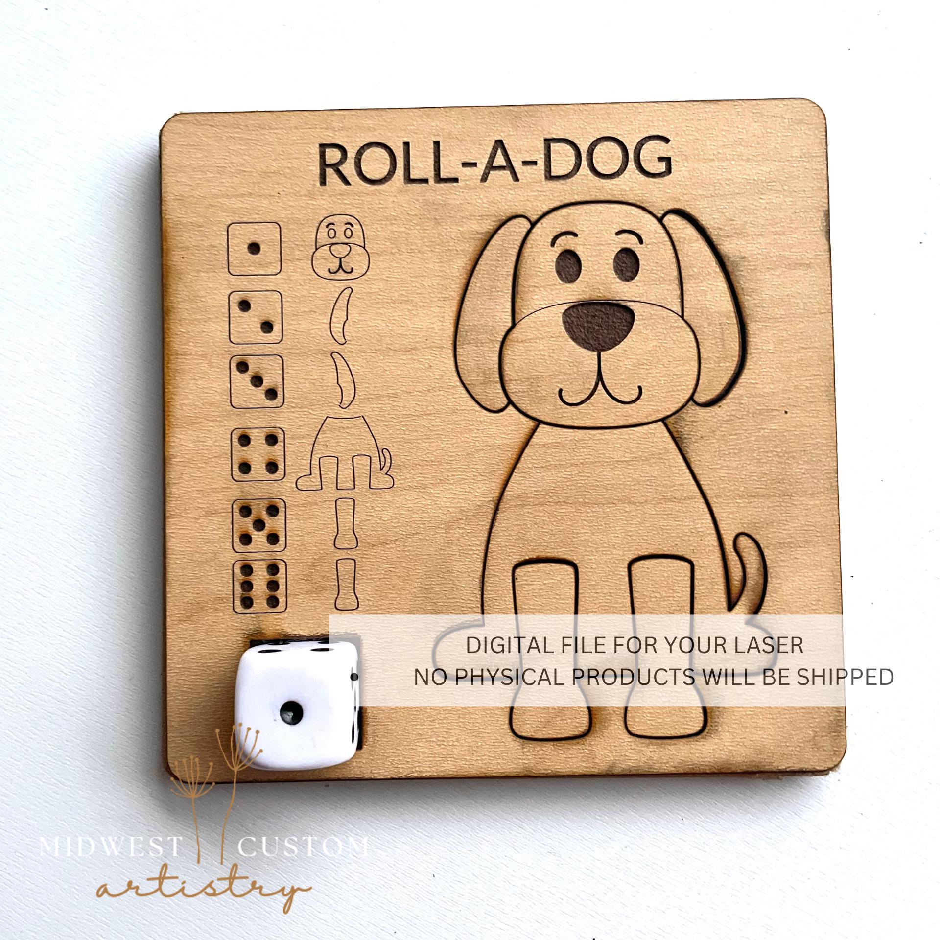 Roll-a-dog SVG Laser Game File - Etsy