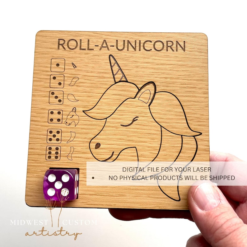 Roll-a-unicorn SVG Laser Game File - Etsy