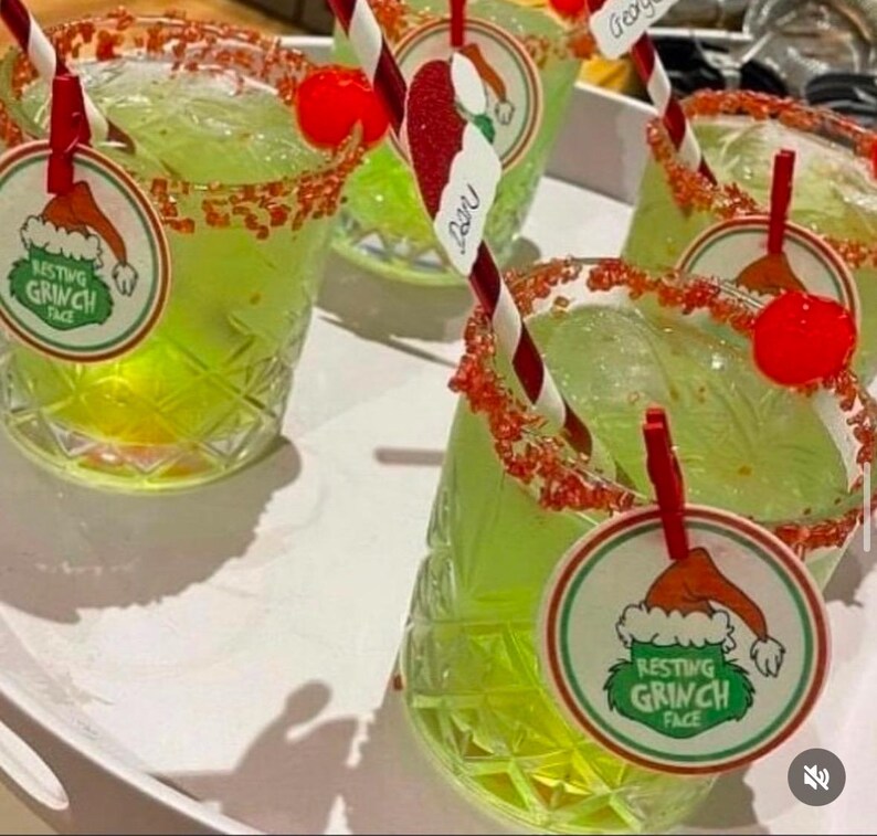 Grinch- Resting Grinch Face Edible Drinks Toppers - Free ...