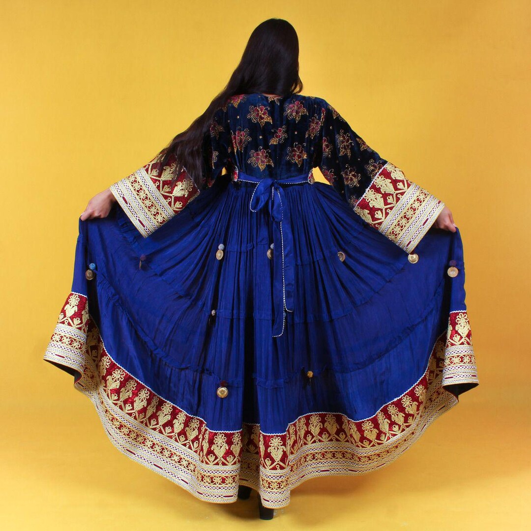 Beautiful Blue Gand E Afghani | New Design Women's Afghan Clothes - Etsy