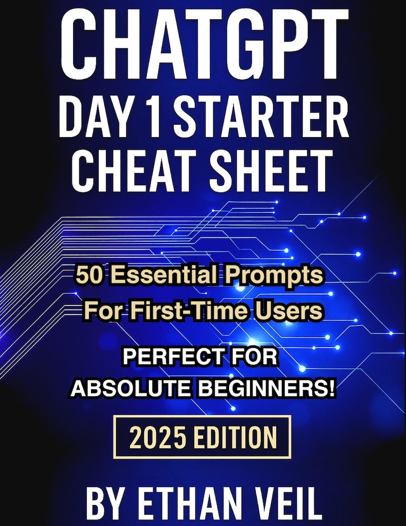 Chatgpt Beginner Guide Cheat Sheet | 50 Starter Prompts PDF | Quick Start Tutorial | Instant ...