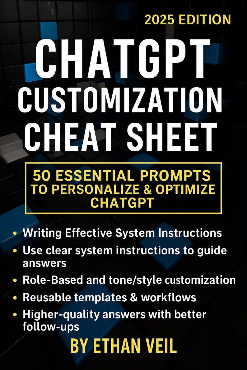 Chatgpt Customization Cheat Sheet | 50 Prompts to Personalize AI ...