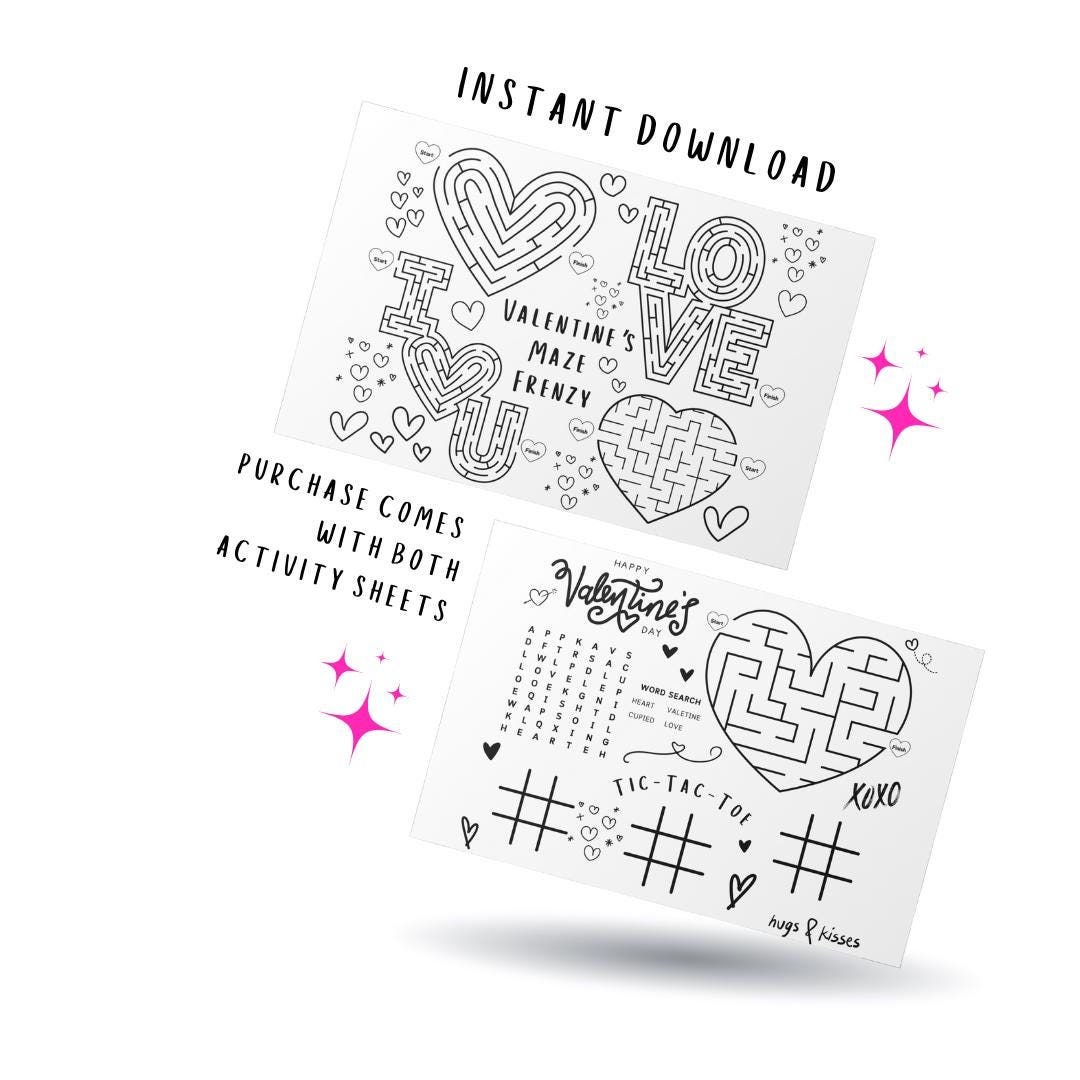 Printable Valentine's Day Activity Sheets for Kids – Word Search, Mazes ...